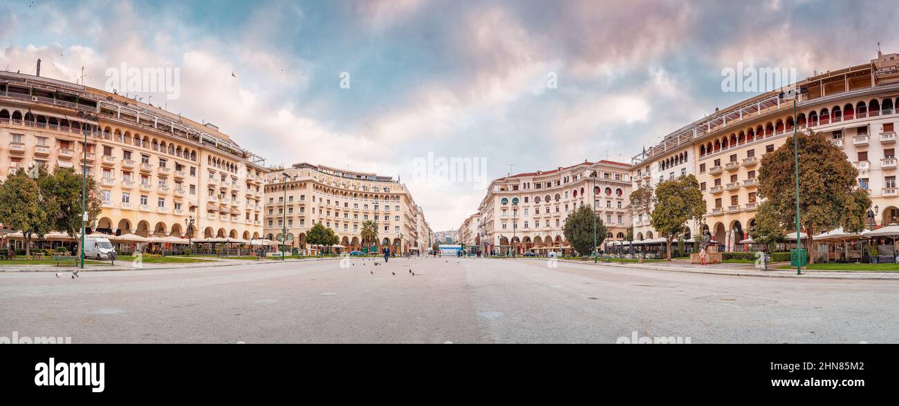 21 October 2021, Thessaloniki, Greece: panoramic view of main tourist ...