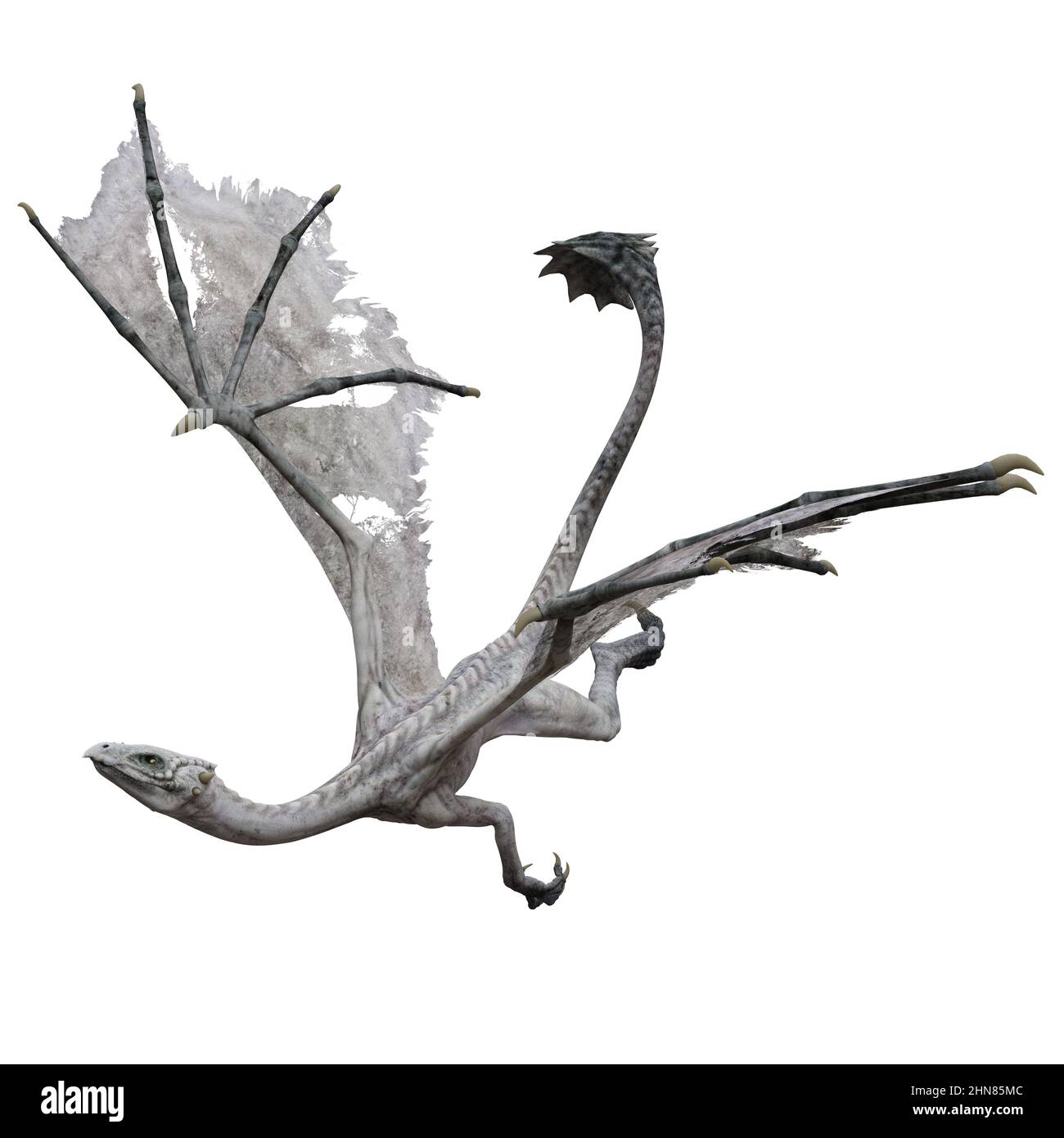 3D illustration fantasy flying dragon isolated on white Stock Photo - Alamy