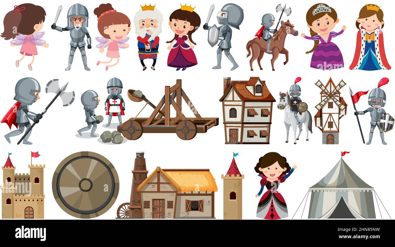 Set of fantasy cartoon characters illustration Stock Vector Image & Art ...