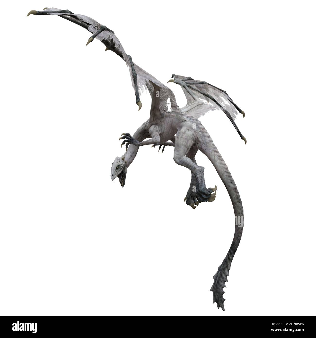 3D illustration fantasy flying dragon isolated on white Stock Photo - Alamy