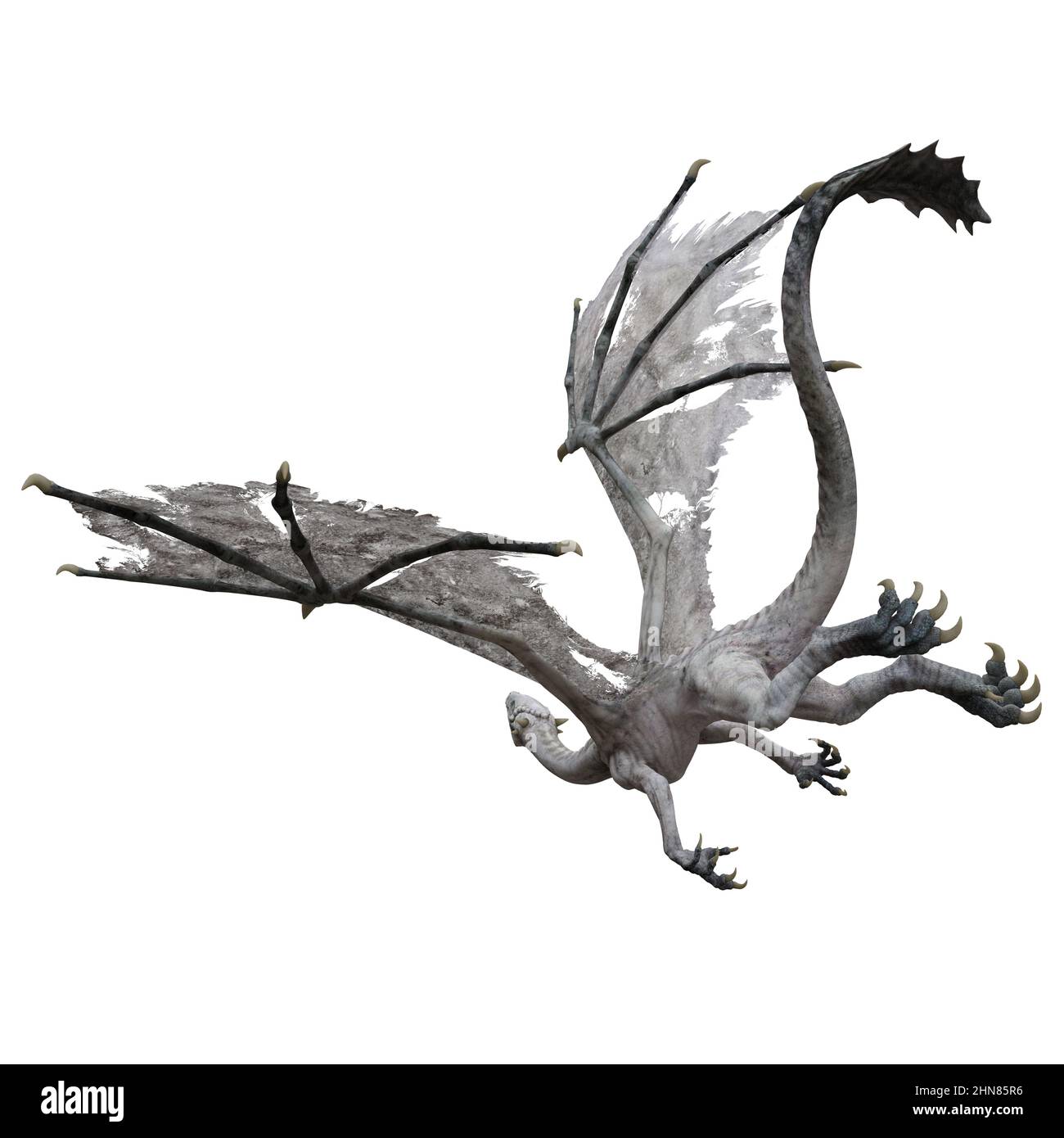 3D illustration fantasy flying dragon isolated on white Stock Photo - Alamy