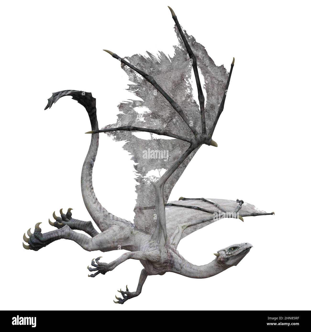 3D illustration fantasy flying dragon isolated on white Stock Photo - Alamy