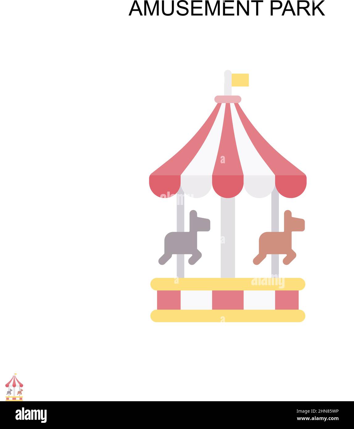 Amusement park Simple vector icon. Illustration symbol design template ...