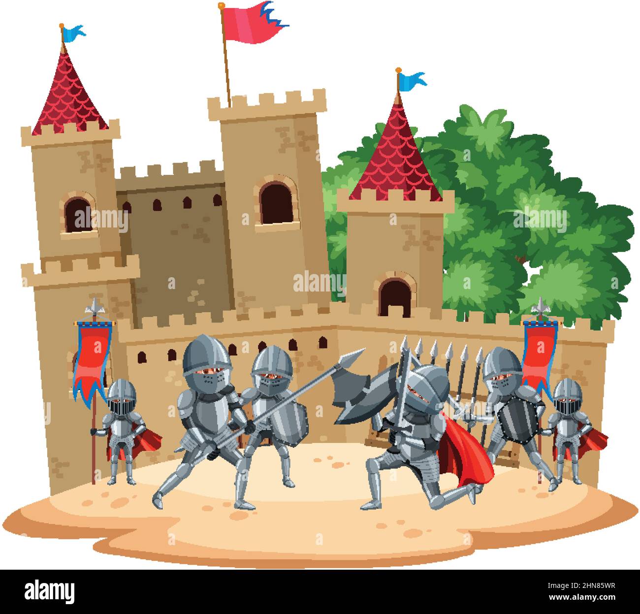 Knights jousting art Stock Vector Images - Alamy