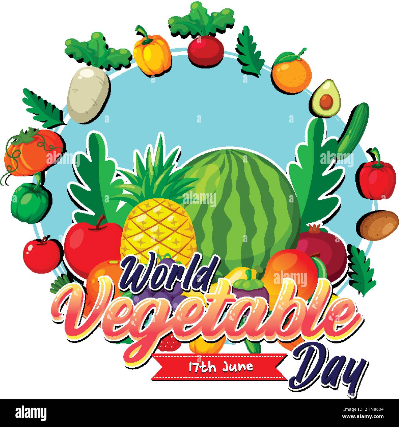 World Vegetable Day banner with vegetables and fruits illustration ...