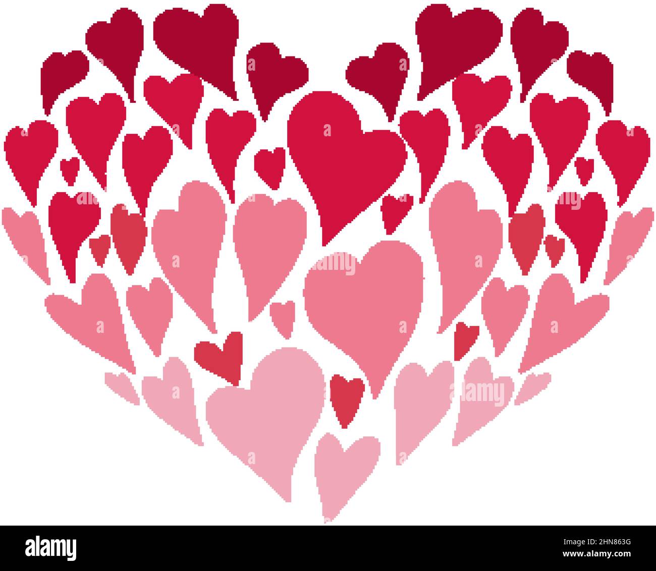 Heart shape made of small hearts illustration Stock Vector Image & Art ...