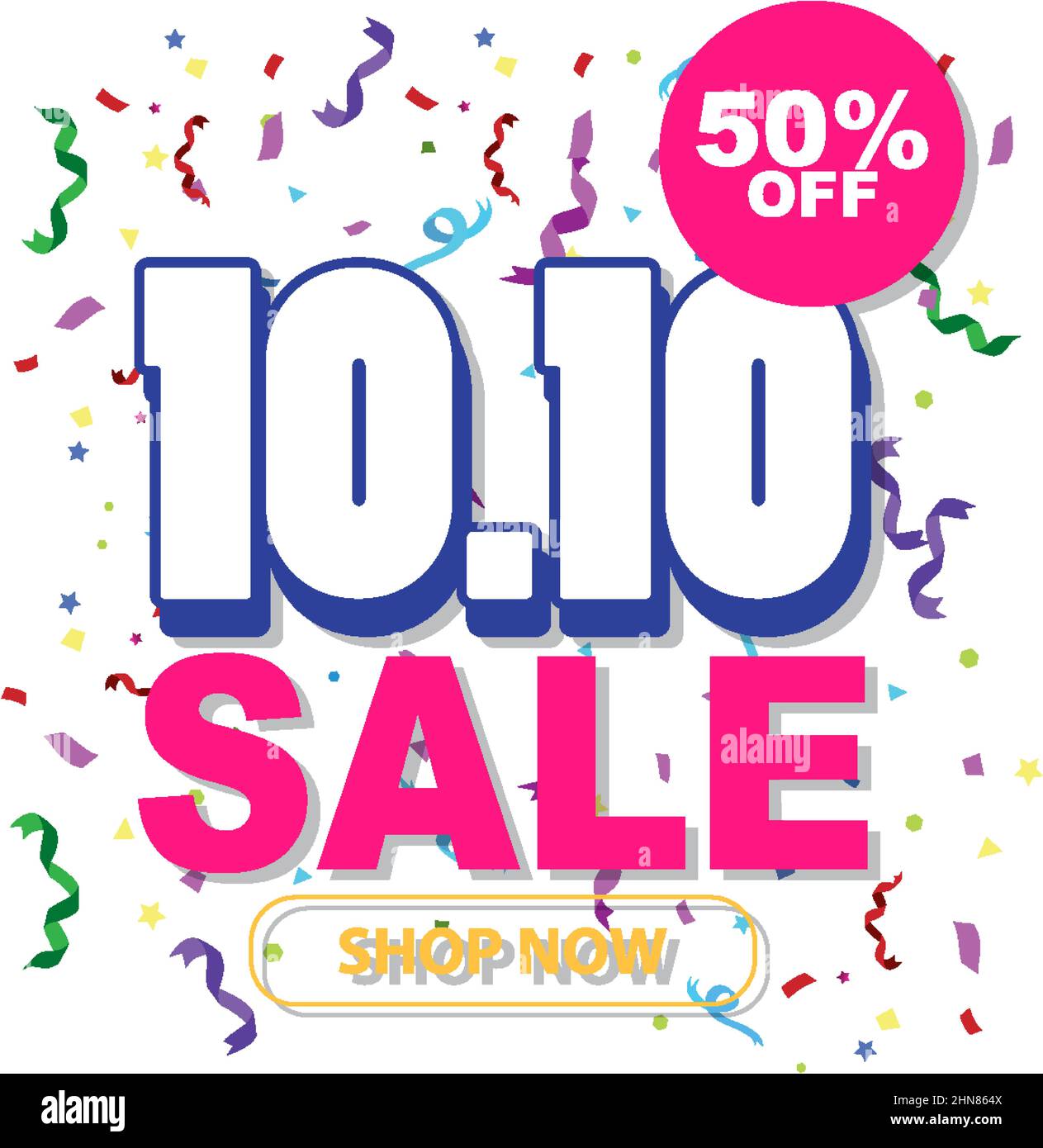 10.10 Sale to 50% off promotion banner illustration Stock Vector Image ...