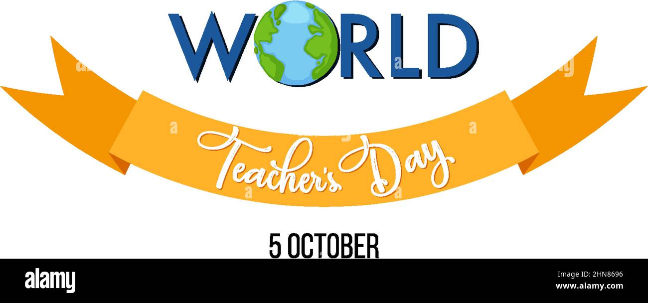 Happy Teacher's Day logo banner illustration Stock Vector Image & Art ...