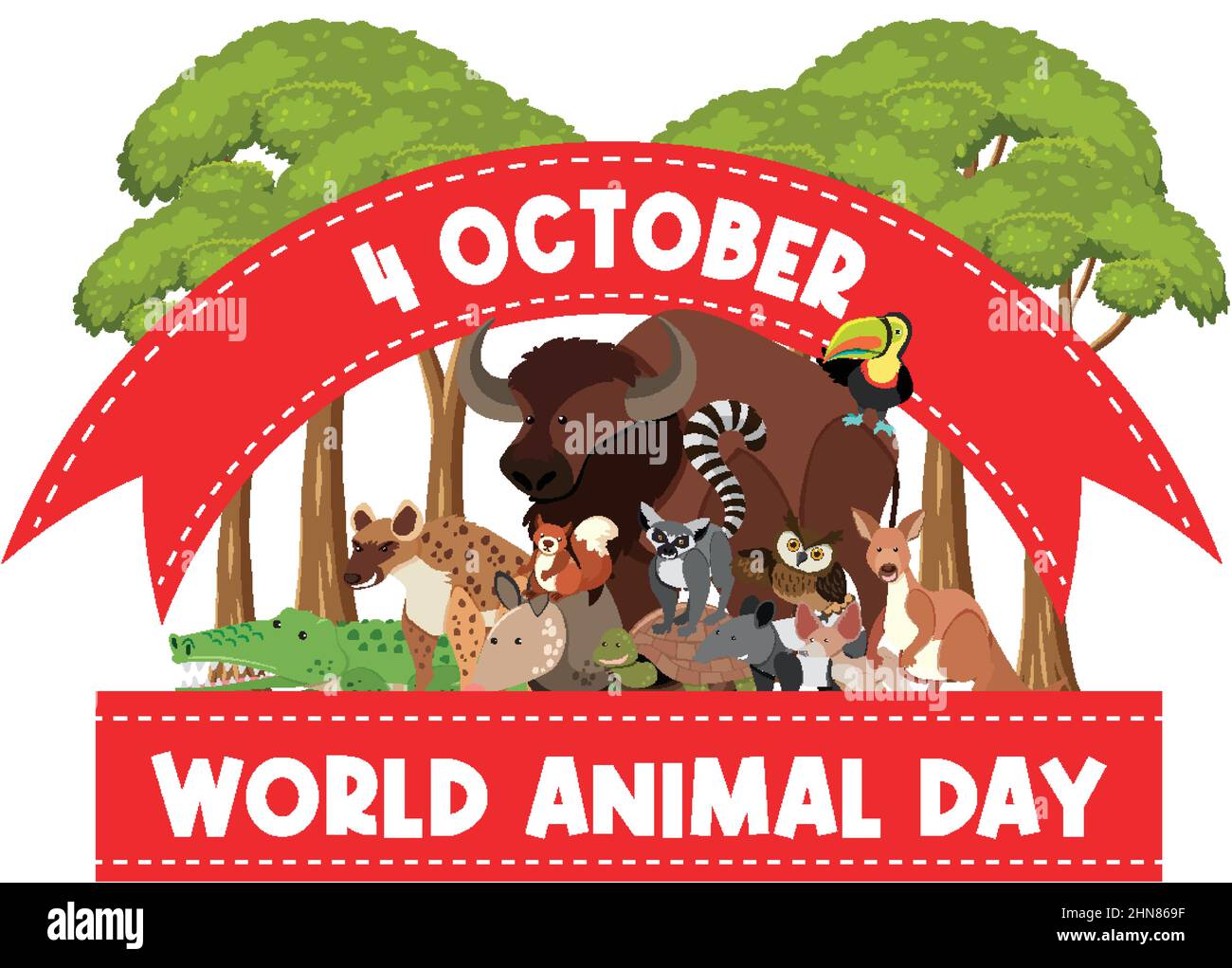 World Animal Day logo with african animals illustration Stock Vector ...