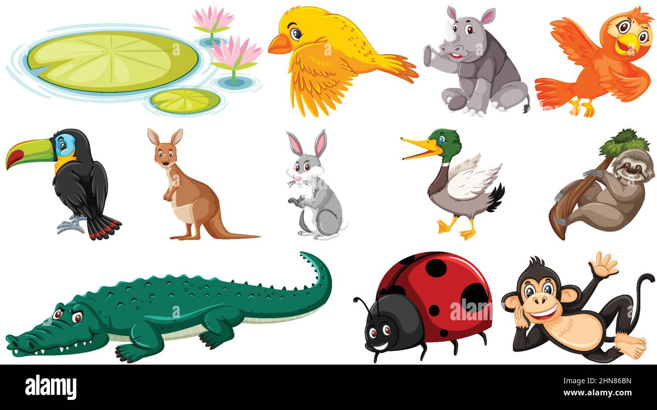 Set of isolated various animals illustration Stock Vector Image & Art ...