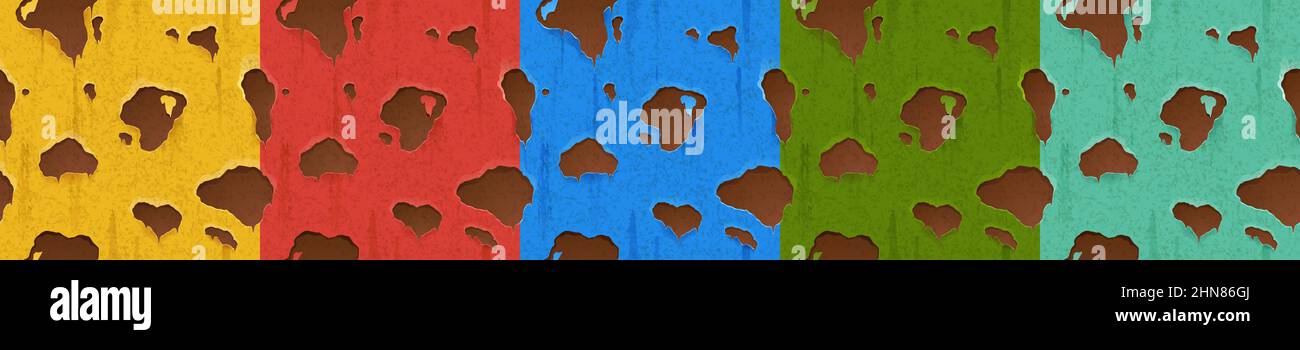 Rusty metal texture with holes, rust game design. Vector seamless ...