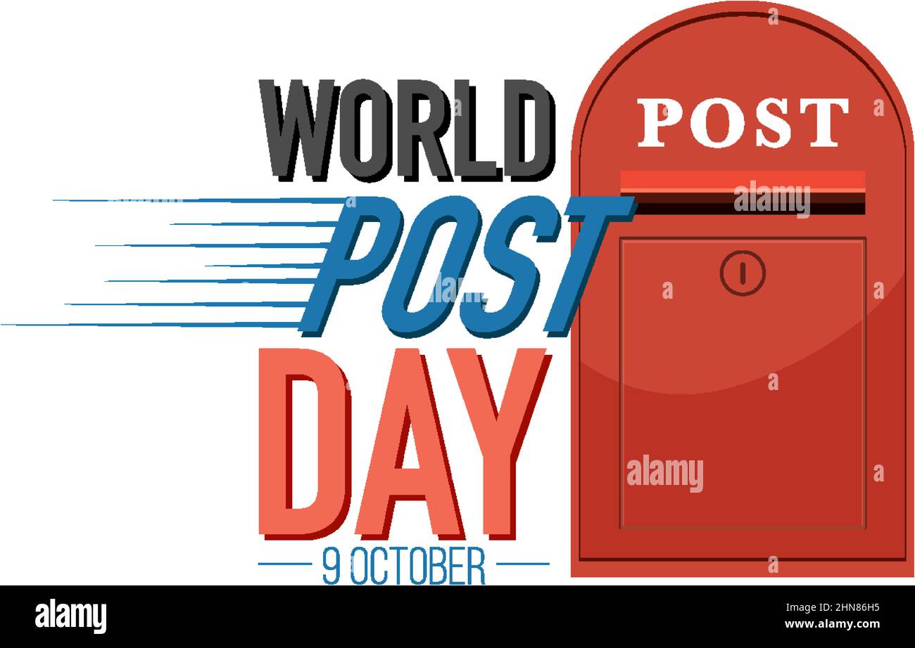 World Post Day banner with a postbox illustration Stock Vector Image ...