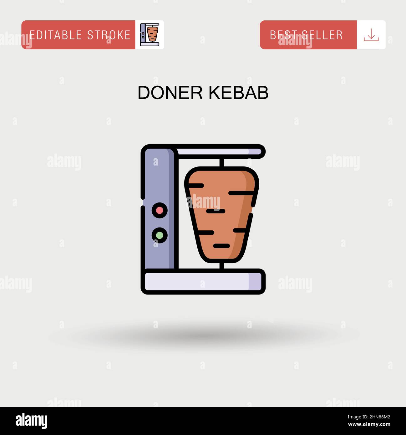 Doner kebab Simple vector icon Stock Vector Image & Art - Alamy