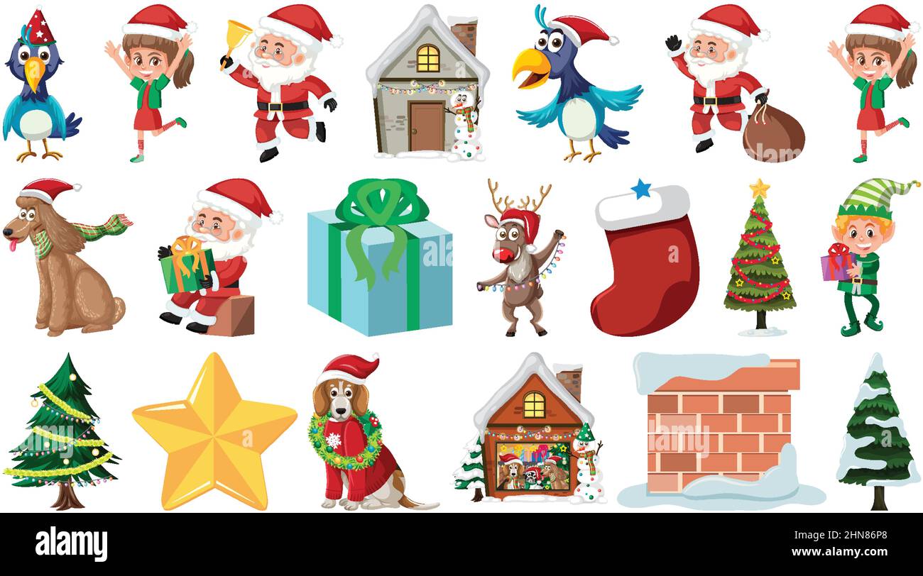 Isolated Christmas Objects And Elements Set illustration Stock Vector Image & Art - Alamy
