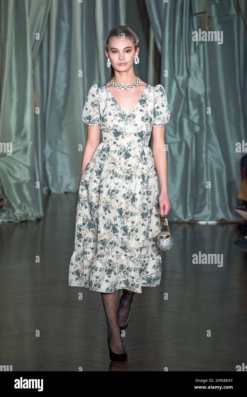 New York, United States. 14th Feb, 2022. A model walks the runway for ...