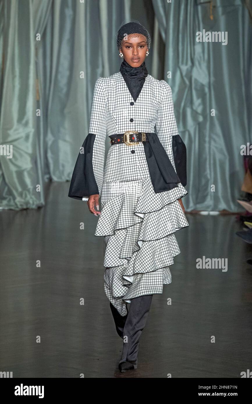 New York, United States. 14th Feb, 2022. A model walks the runway for ...