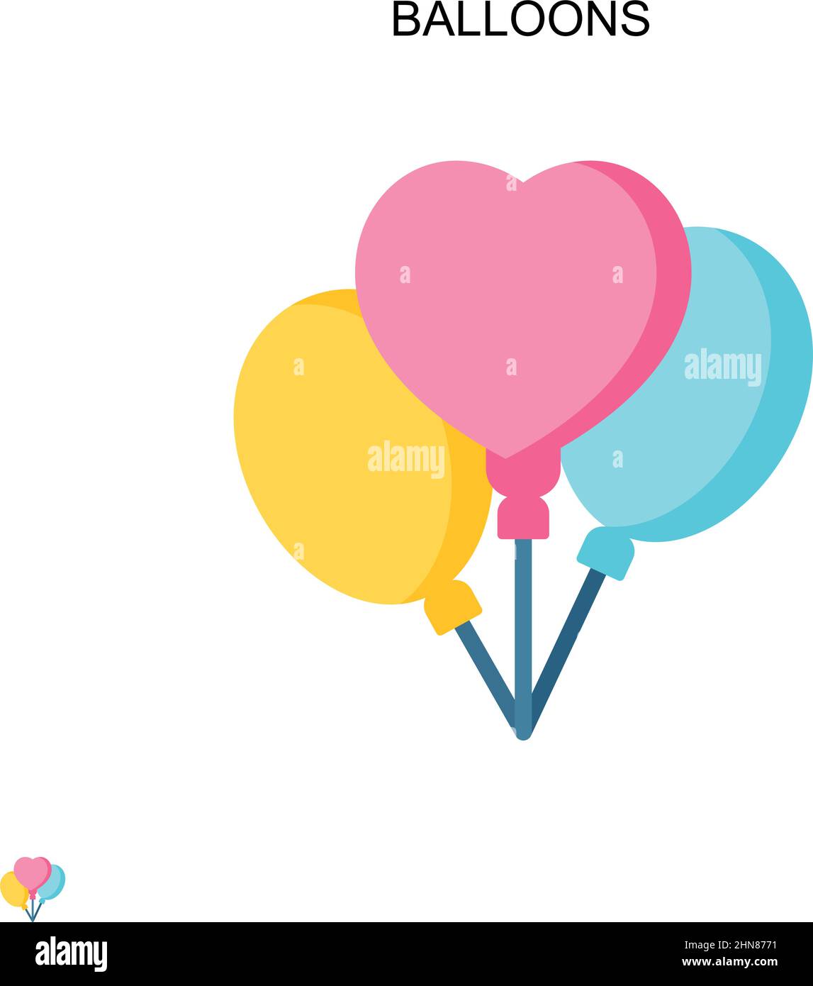 Balloons Simple vector icon. Illustration symbol design template for ...