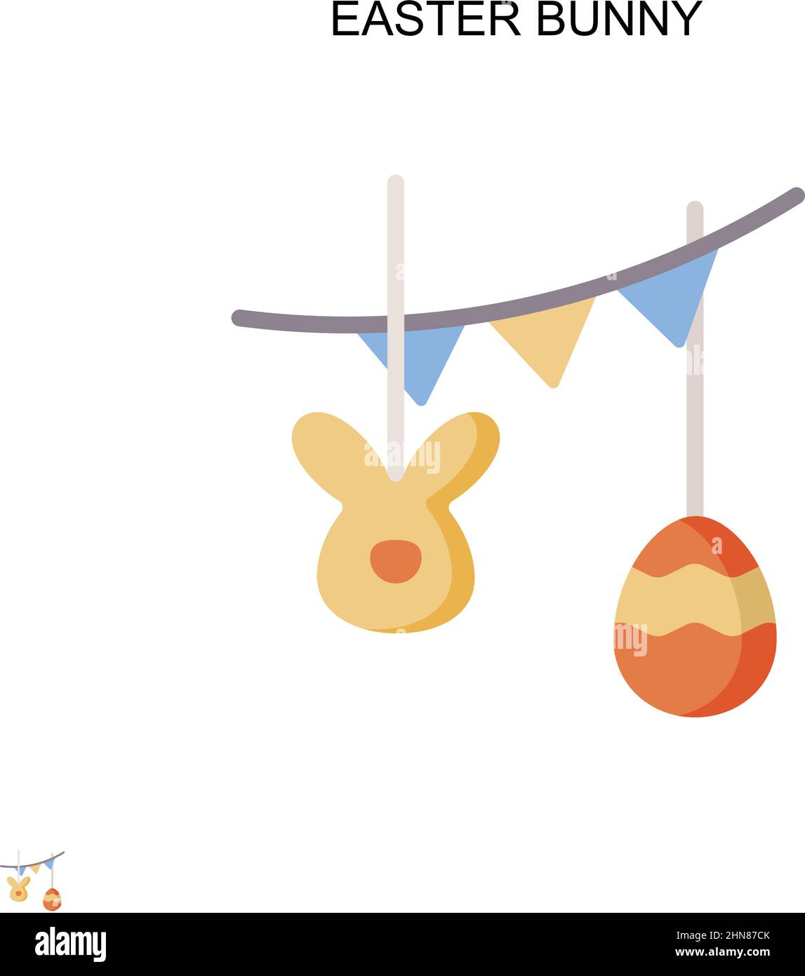Easter bunny Simple vector icon. Illustration symbol design template ...
