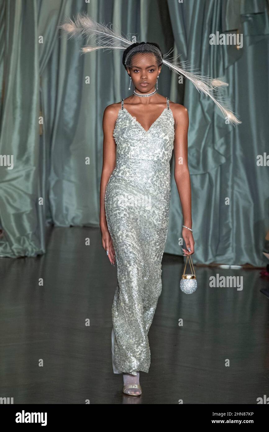 A model walks the runway for Markarian during New York Fashion Week ...