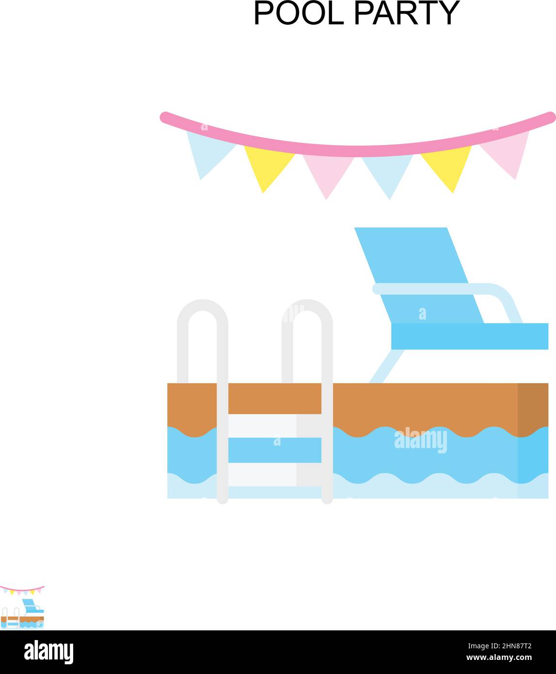 Pool party Simple vector icon. Illustration symbol design template for ...