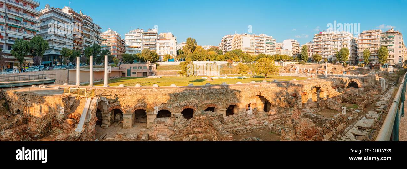 Panoramic view of the ancient Agora square and Roman Forum of ...