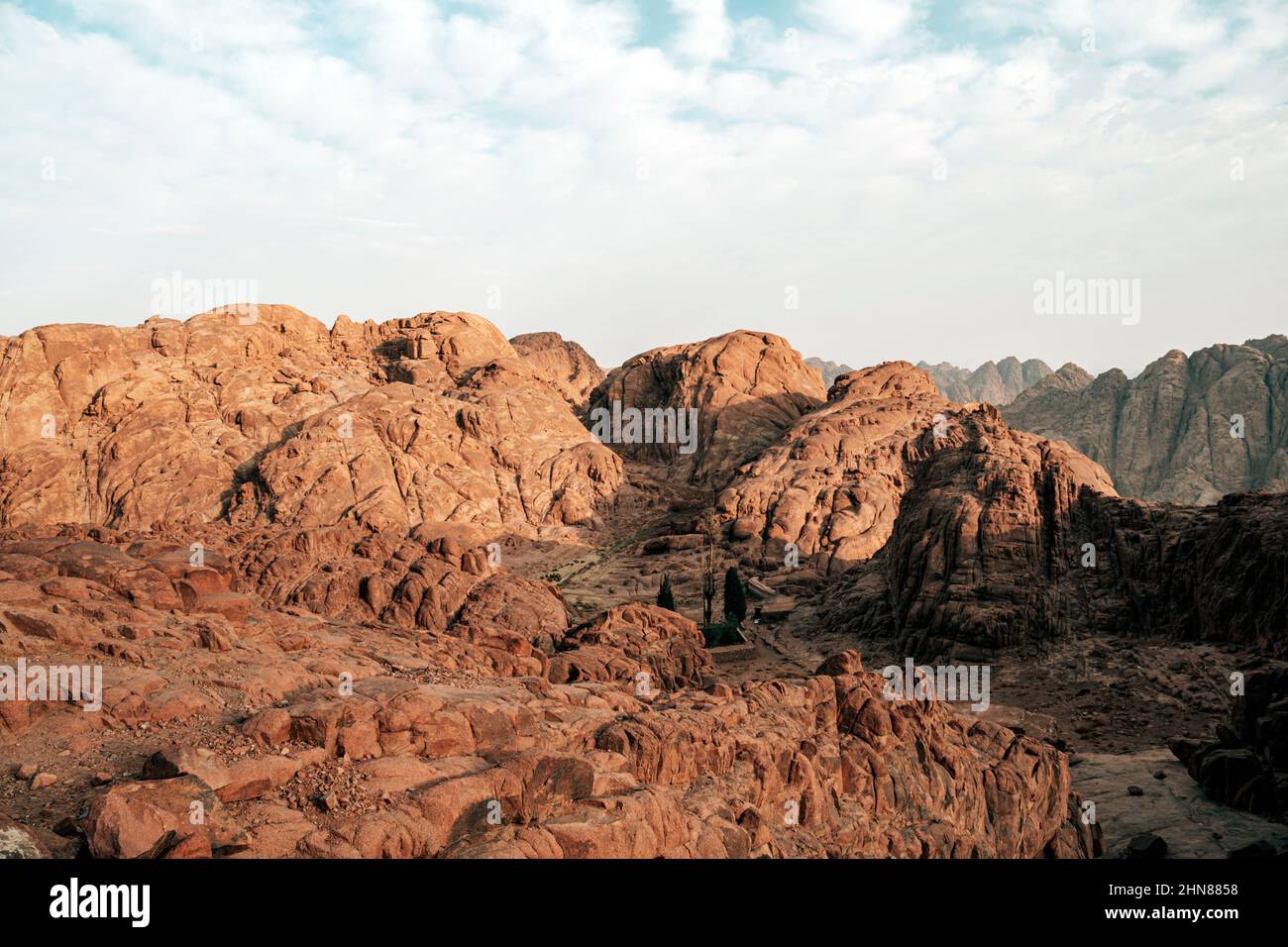 Beautiful red rocks. View from Mount Moses Sinai Peninsula Egypt Stock ...