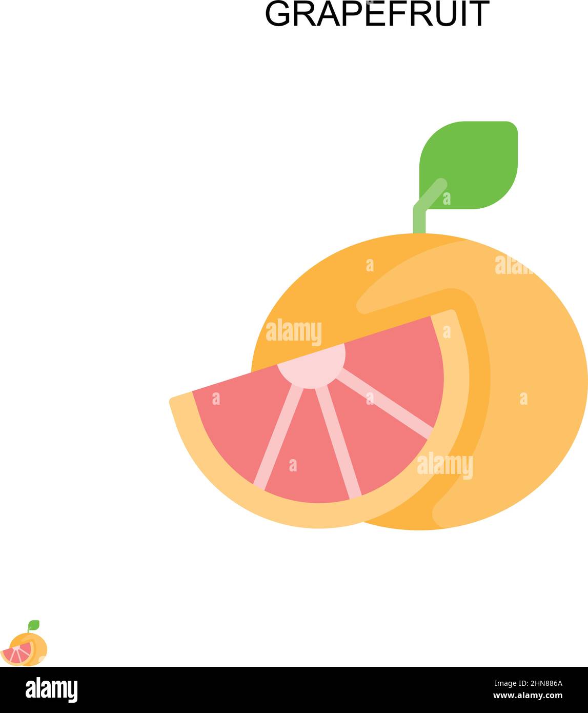 Grapefruit Simple vector icon. Illustration symbol design template for ...