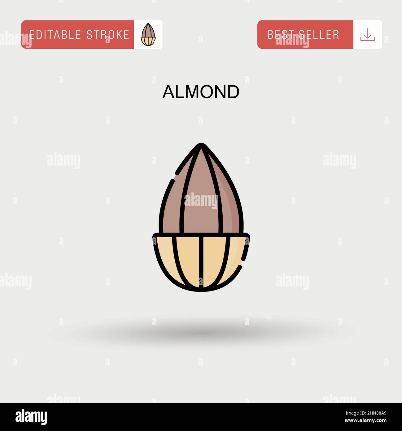 Almond macro Stock Vector Images - Alamy