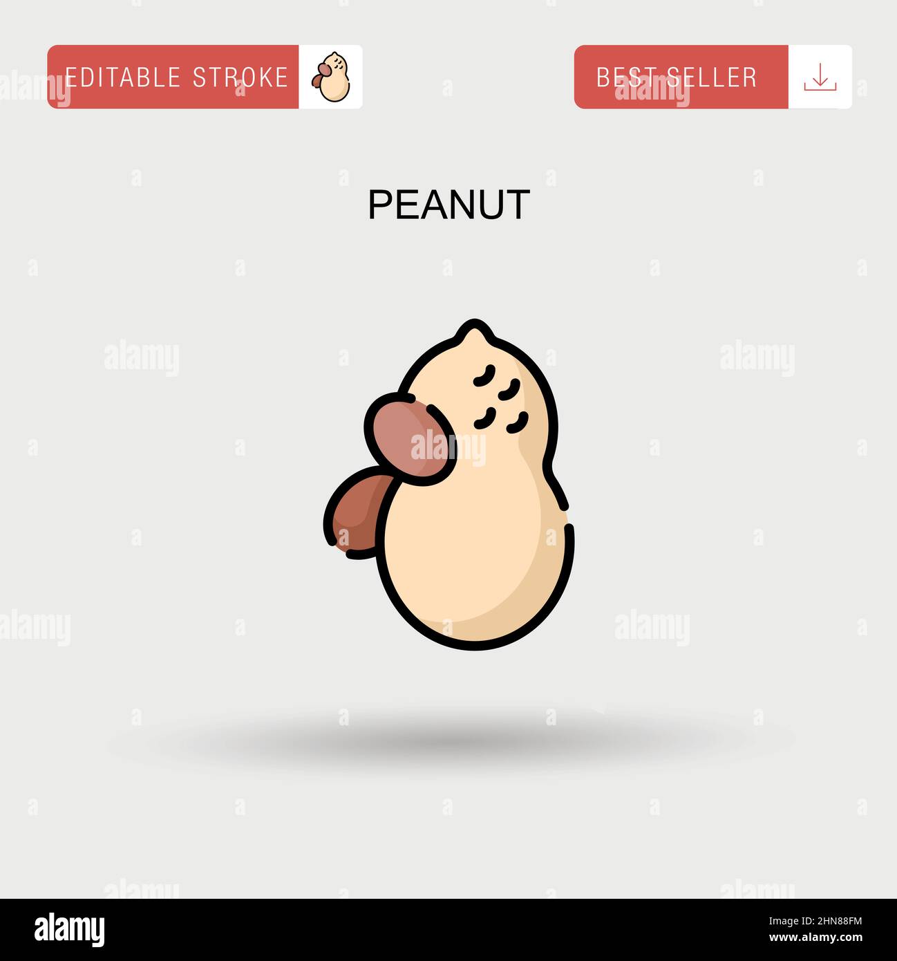 Peanut Simple vector icon Stock Vector Image & Art - Alamy