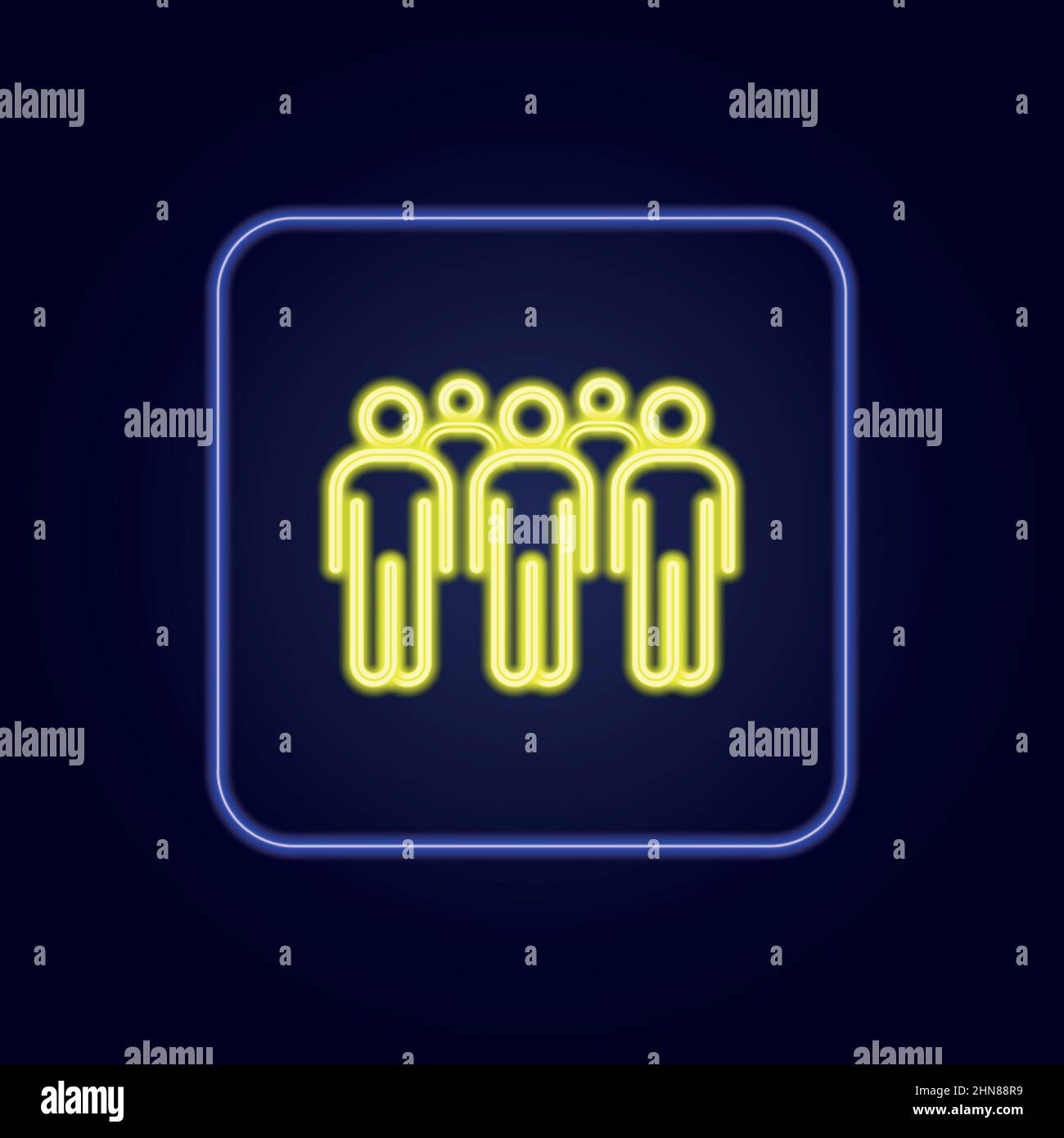 Beautiful stylish colorful neon icon 5 people - Vector illustration ...