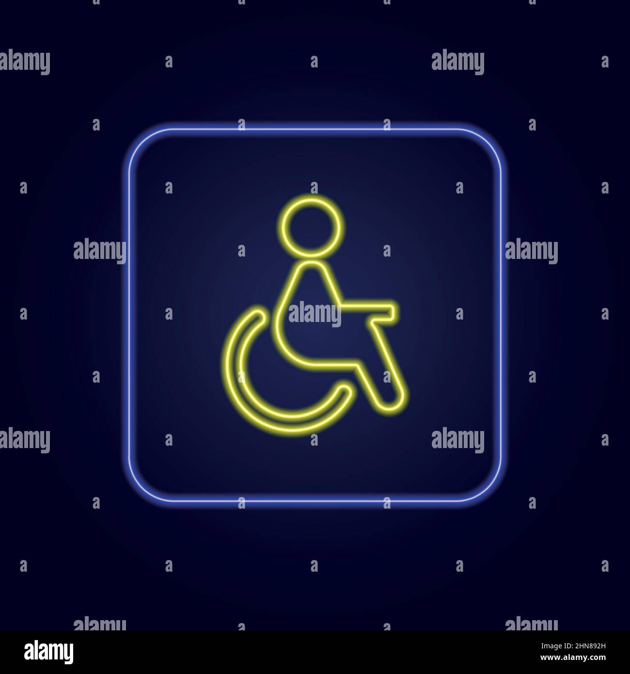 Beautiful stylish colorful neon wheelchair sign icon - Vector ...