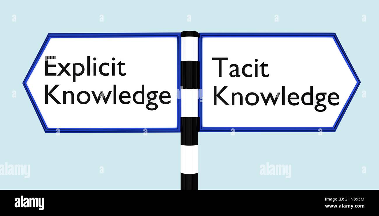 3D illustration of two road signs, pointing in two opposite directions ...