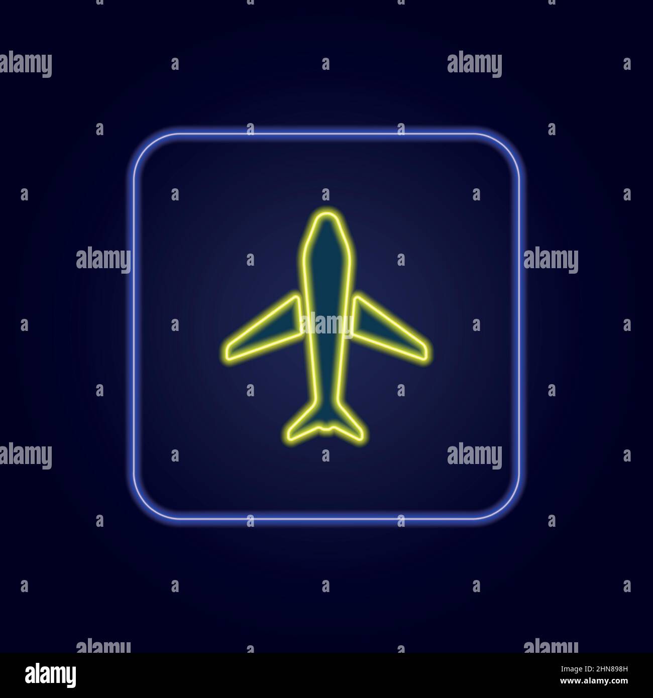 Beautiful stylish colorful neon airplane icon - Vector illustration ...
