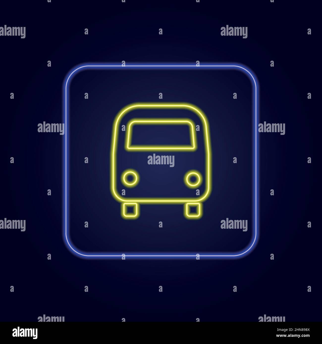 Beautiful stylish colorful neon icon sign bus - Vector illustration ...