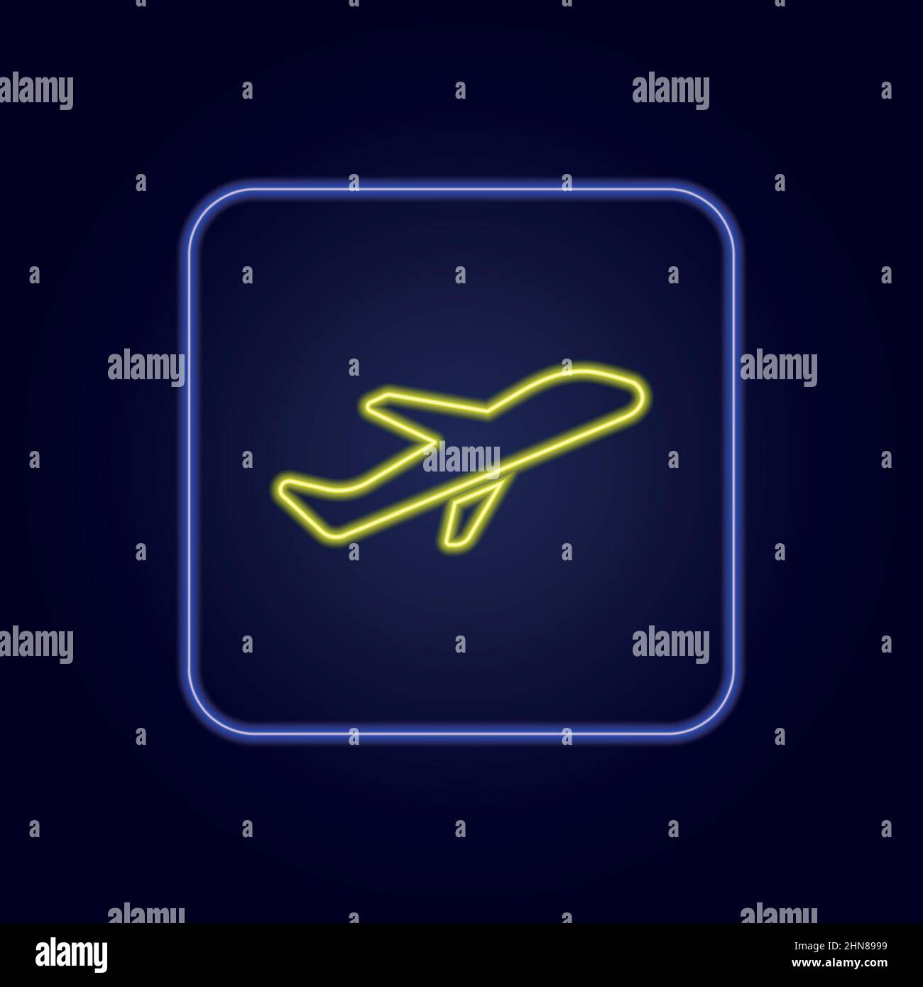 Beautiful stylish colorful neon airplane icon - Vector illustration ...