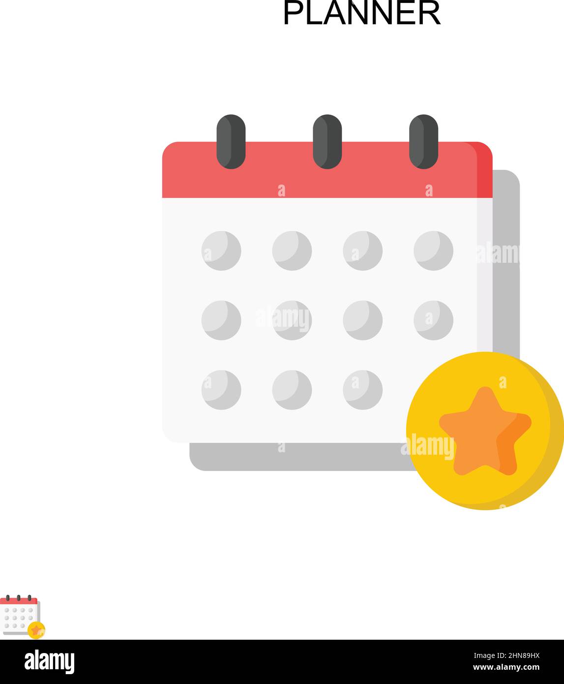 Planner Simple vector icon. Illustration symbol design template for web ...