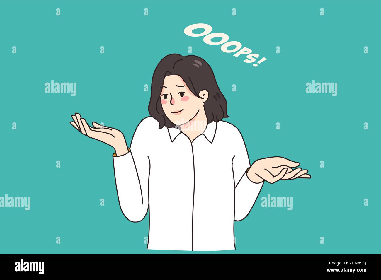 Frustrated Woman With Word Oops Feel Confused About Unexpected Problem