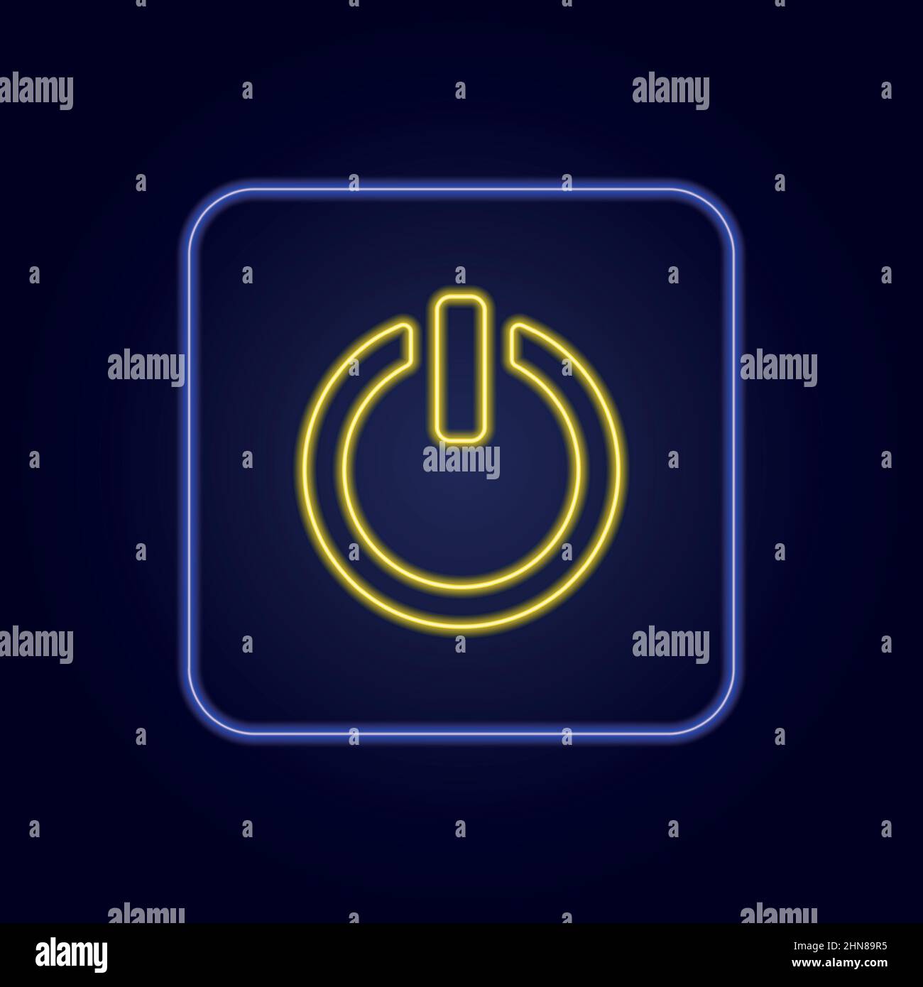 Neon green power button icon Stock Vector Images - Alamy