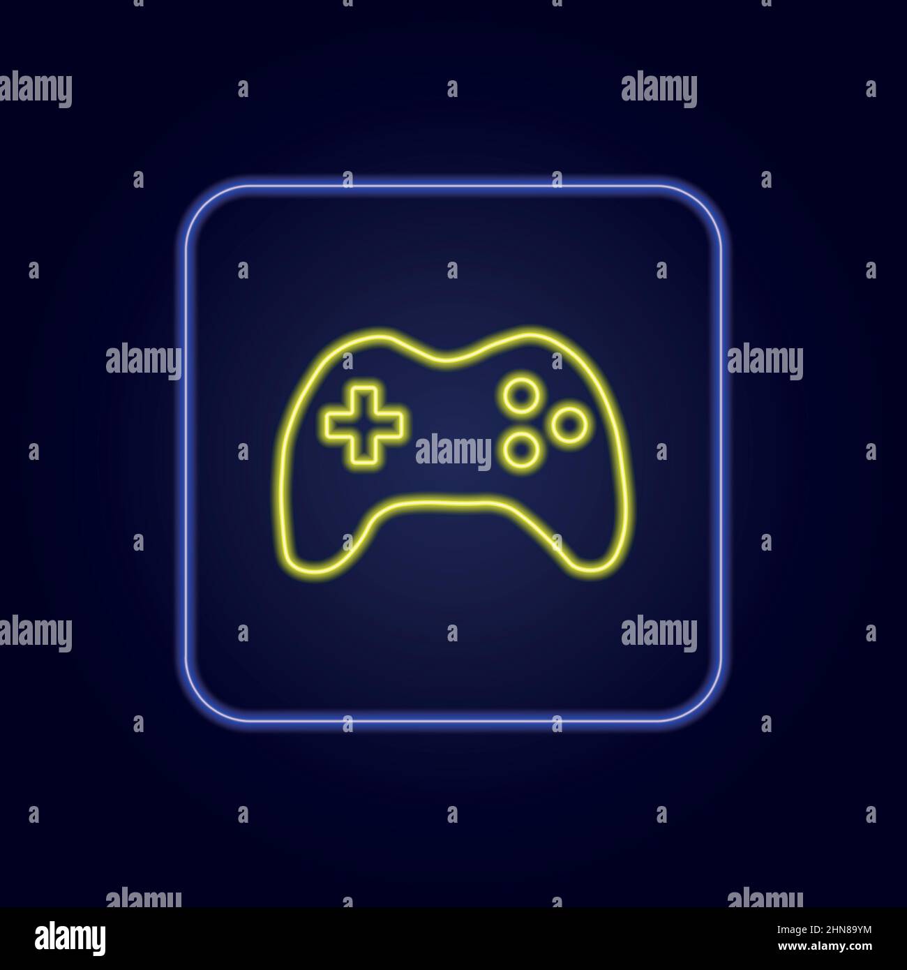 Beautiful stylish colorful neon game console icon - Vector illustration ...
