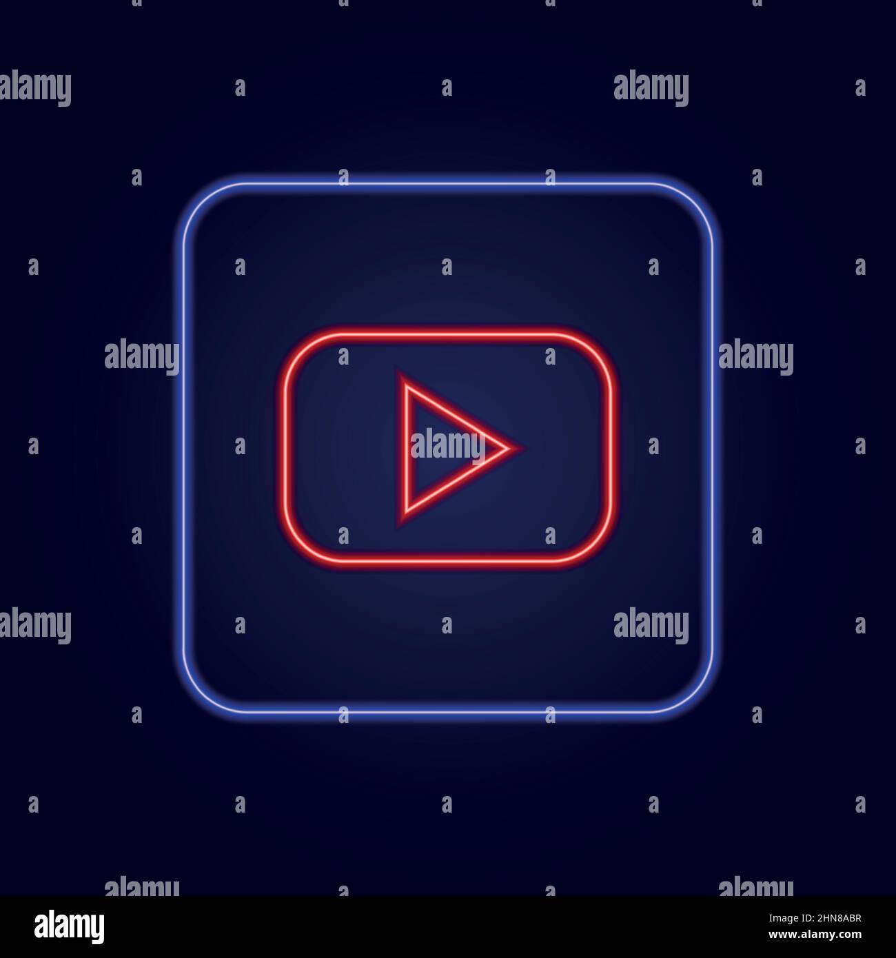 Beautiful stylish colorful neon icon button play - Vector illustration ...