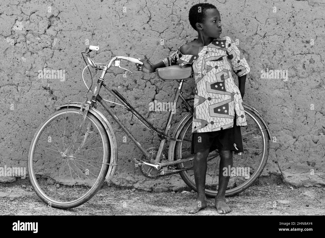 African boy with bicycle Black and White Stock Photos & Images - Alamy