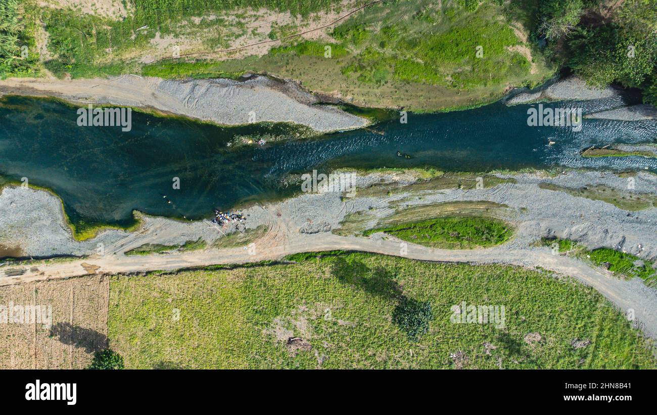 Aerial view of a river in a rural area of the Philippines Stock Photo ...