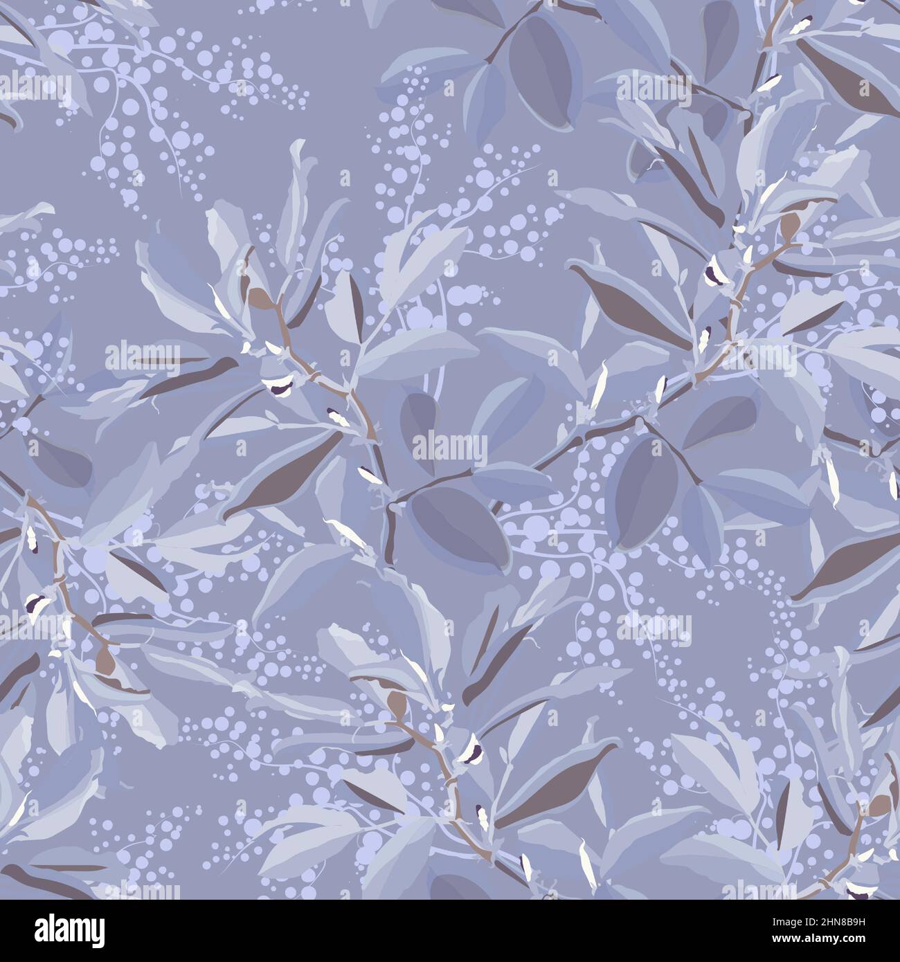 Vector floral seamless pattern in lilac tones. Floral illustration with ...