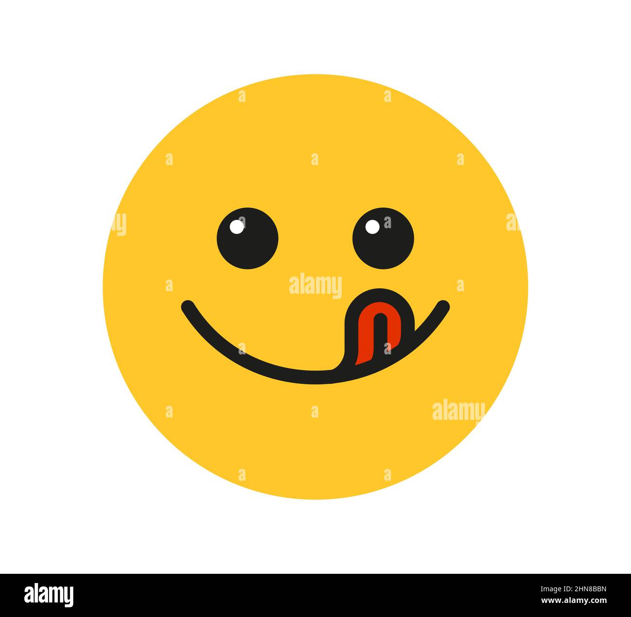 Yummy smile emoji with tongue lick mouth. Delicious tasty food symbol ...