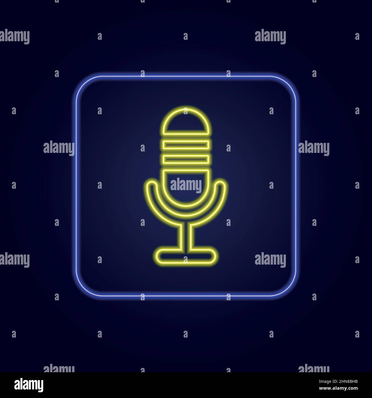 Beautiful stylish colorful neon microphone icon - Vector illustration ...