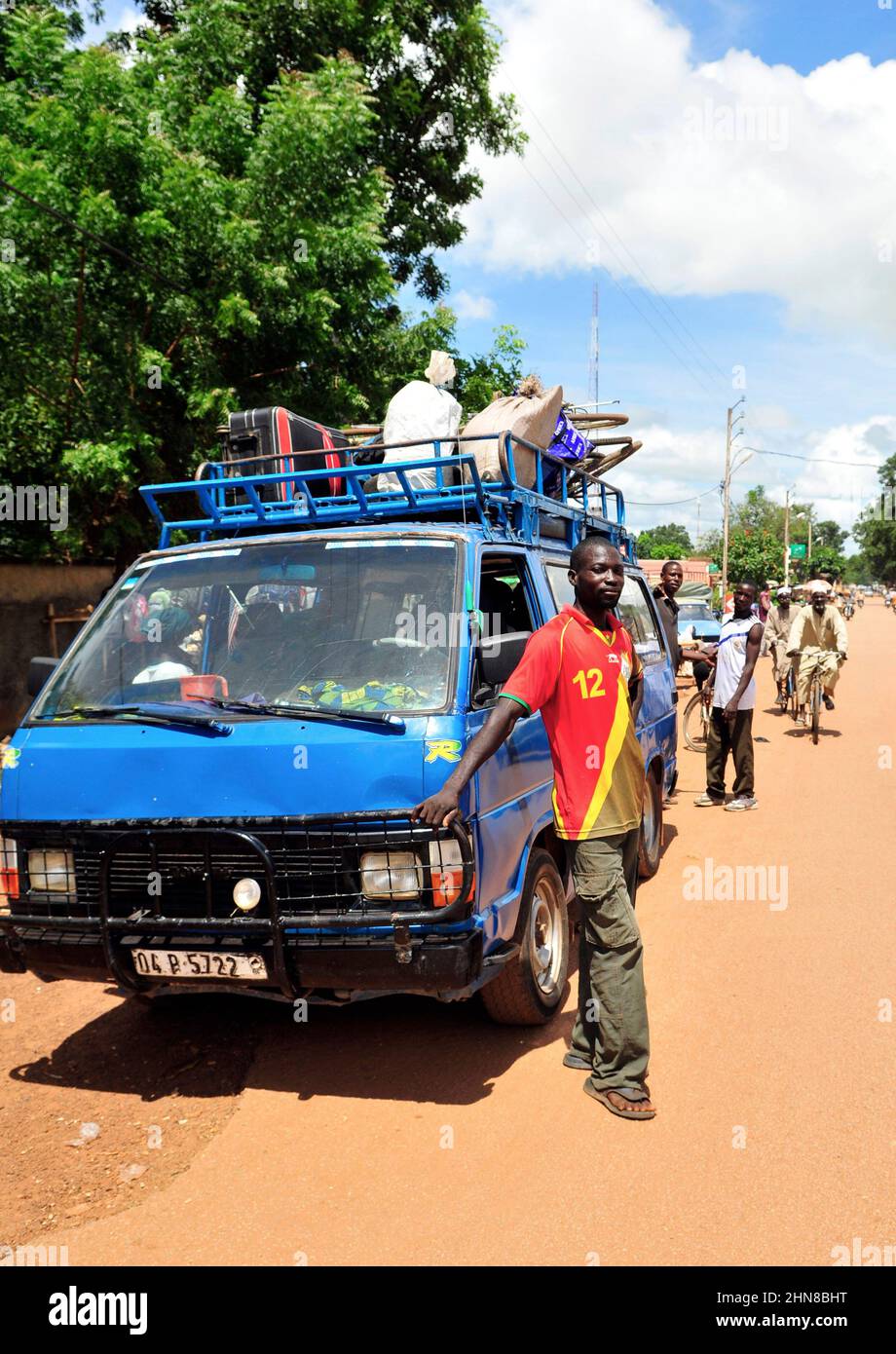 A Bush Taxi heading to the Benin / Burkina Faso border in West Africa ...