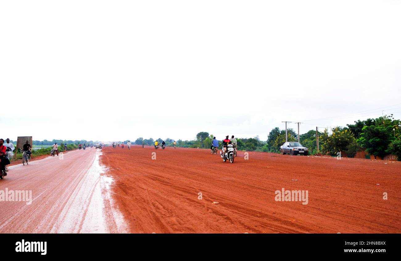 A New Highway Under Construction Near Ouagadougou Burkina Faso Stock