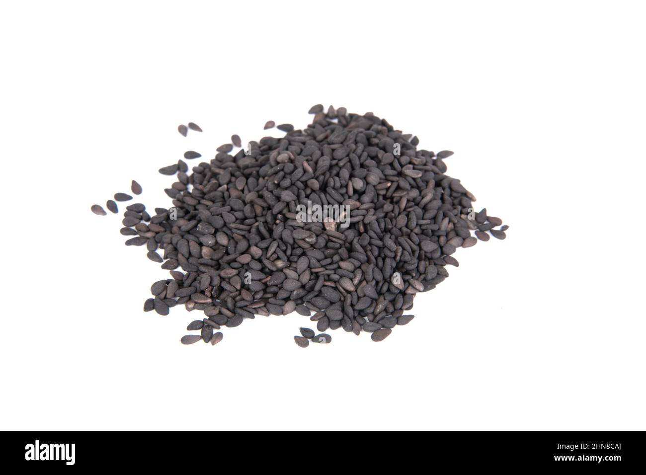 Black sesame spice isolated on the white background Stock Photo - Alamy