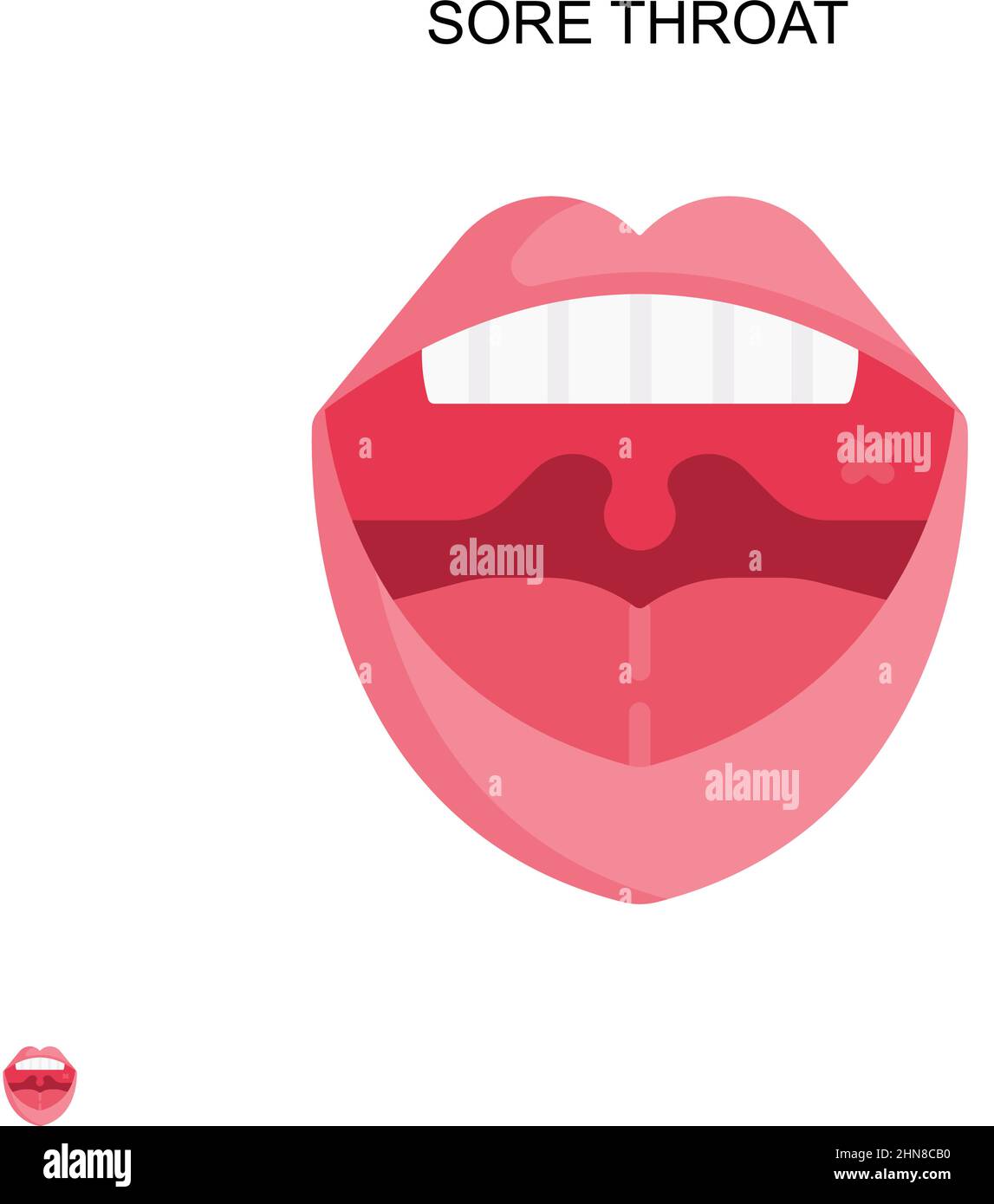 Sore throat Simple vector icon. Illustration symbol design template for ...