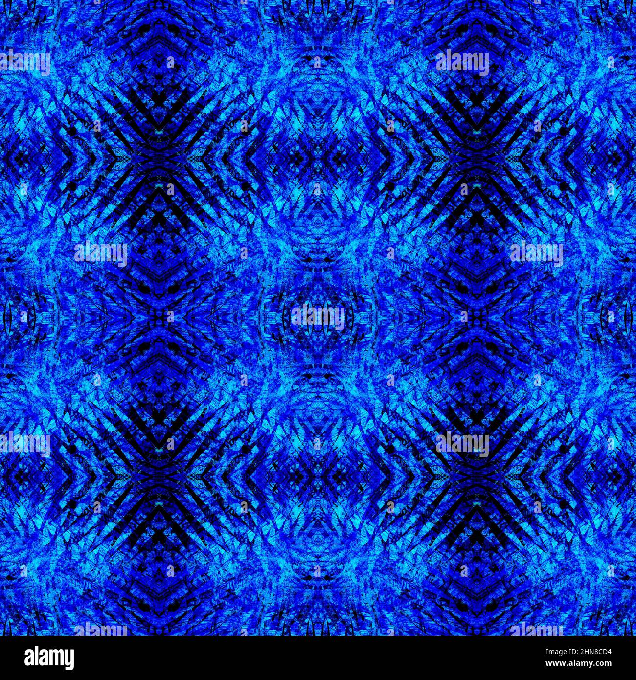 Ice pattern. Dark blue icy frosty symmetrical pattern. sharp texture ...